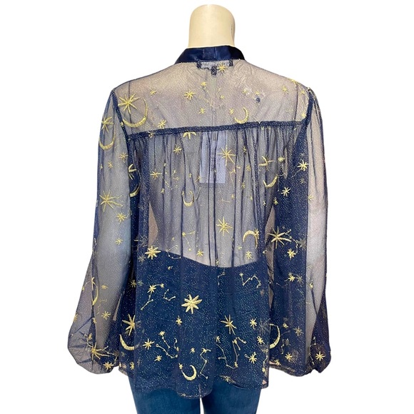 Endless Rose | Tops | New Embroidered Constellation Sheer Chiffon And ...